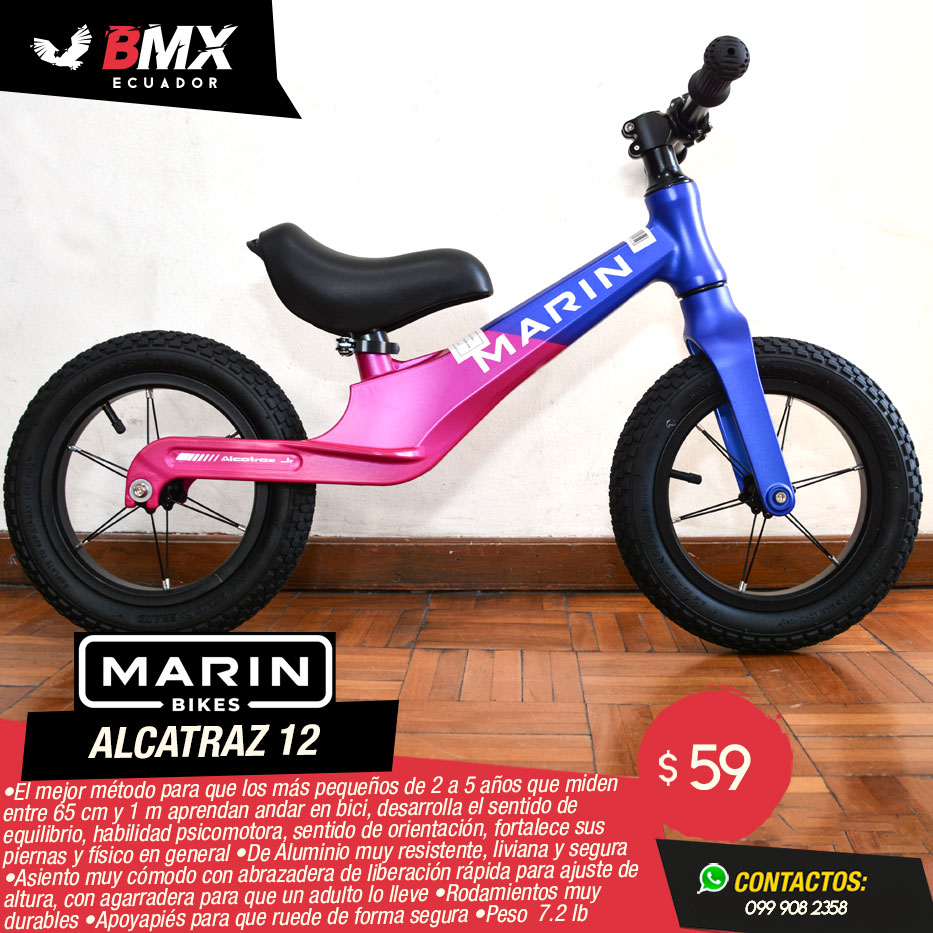 BICICLETA MARIN «ALCATRAZ 12» WALK BIKE AZUL FUCSIA – BMX ECUADOR